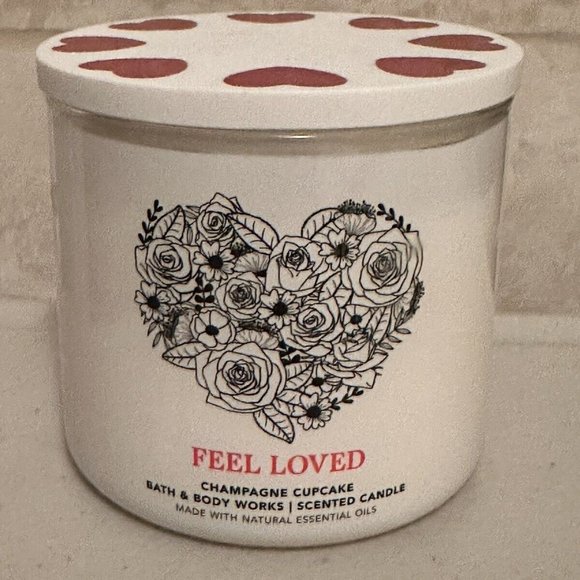 Bath & Body Works | Accents | Bath Body Works Feel Loved 3 Wick Candle Champagne Cupcakenew ...